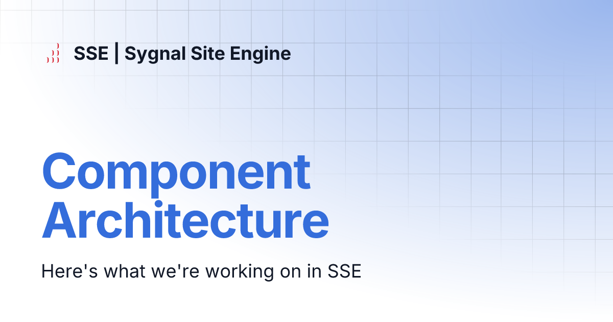 Component Architecture | SSE | Sygnal Site Engine