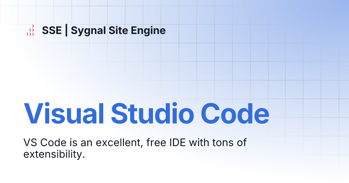 Visual Studio Code | SSE | Sygnal Site Engine